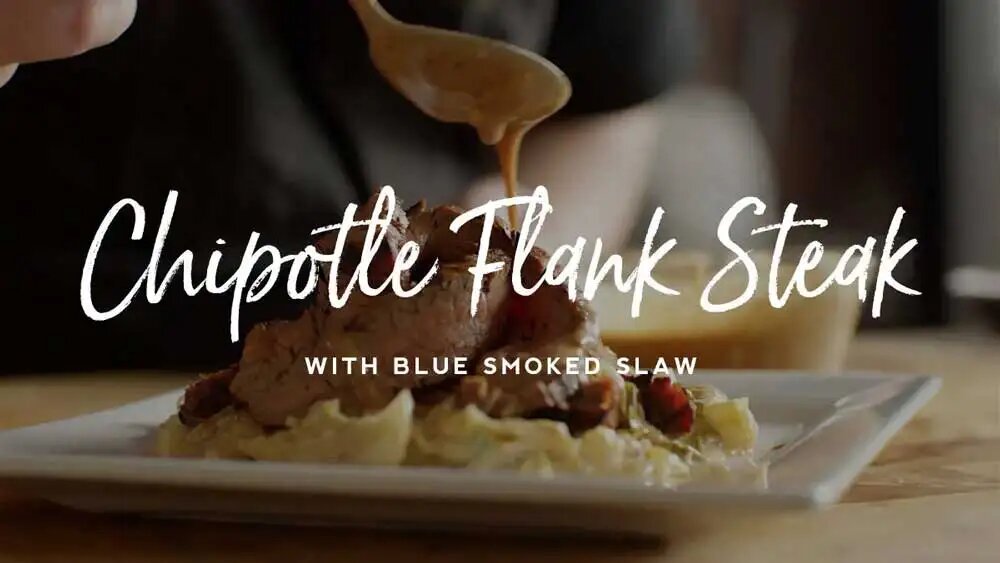 Chipotle Flank Steak with Blue Smoked Slaw