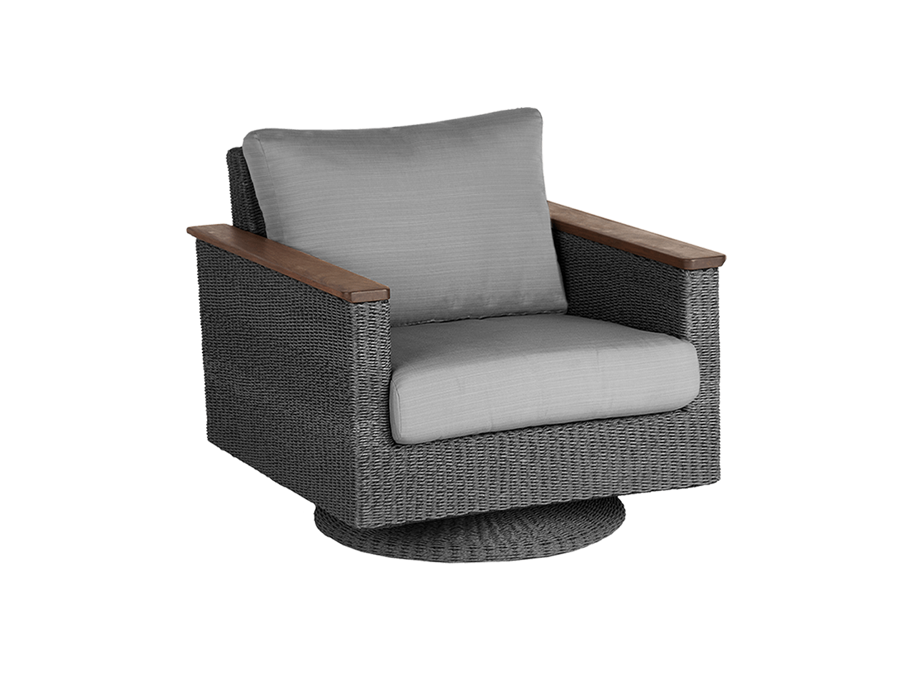 Jensen Outdoor Bodhi Char Swivel Lounge Chair in Gray Weave