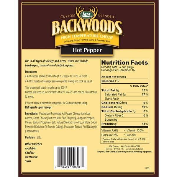 LEM Products Backwoods High-Temperature Hot Pepper Cheese
