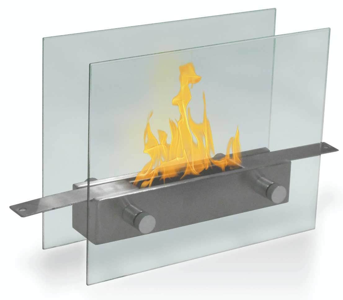 Metropolitan Tabletop Bio-ethanol Silver Fireplace
