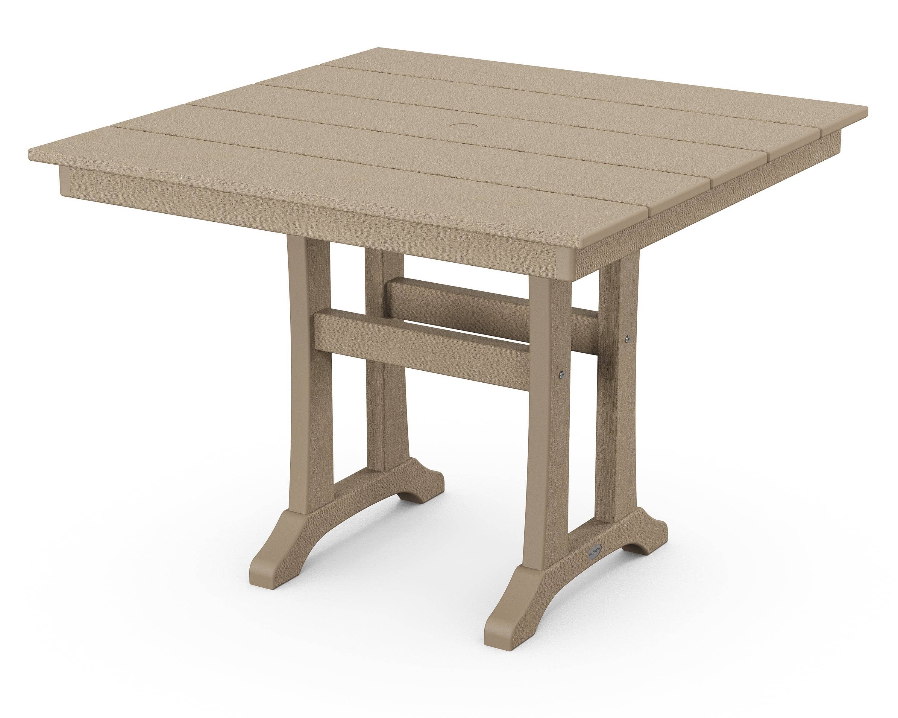POLYWOOD Farmhouse Trestle 37" Square Outdoor Dining Table
