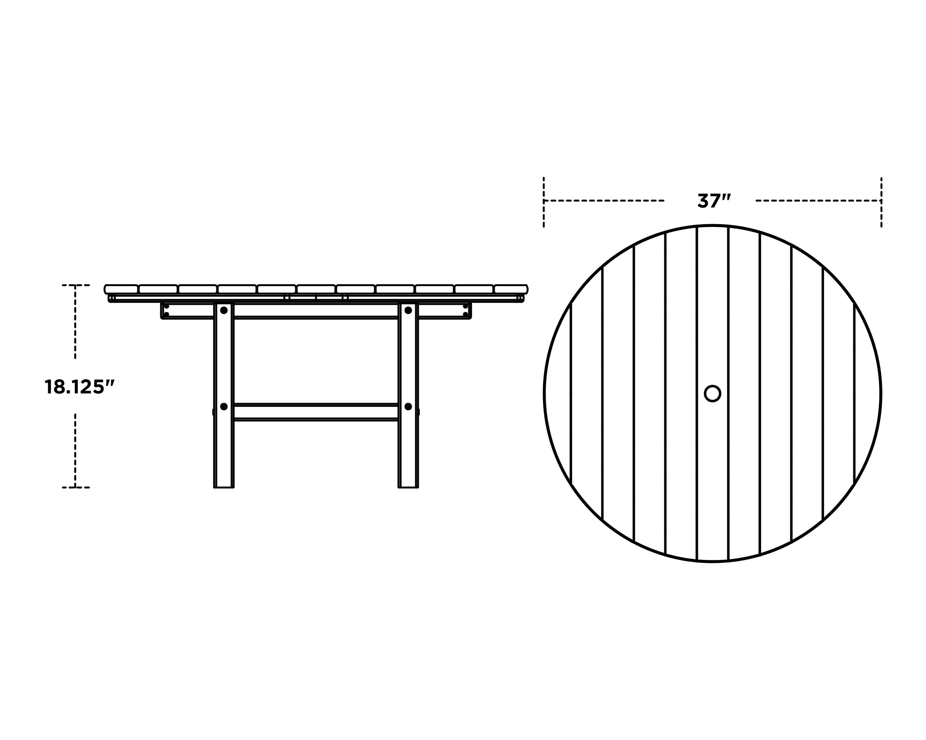POLYWOOD Round 38" Outdoor Conversation Table