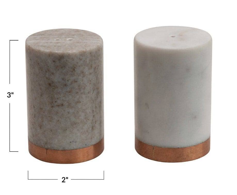 Marble Salt and Pepper Shakers, Set of 2