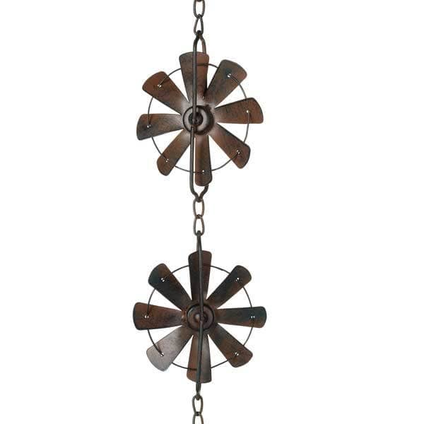 Farmhouse Style Spinning Windmill Rain Chain