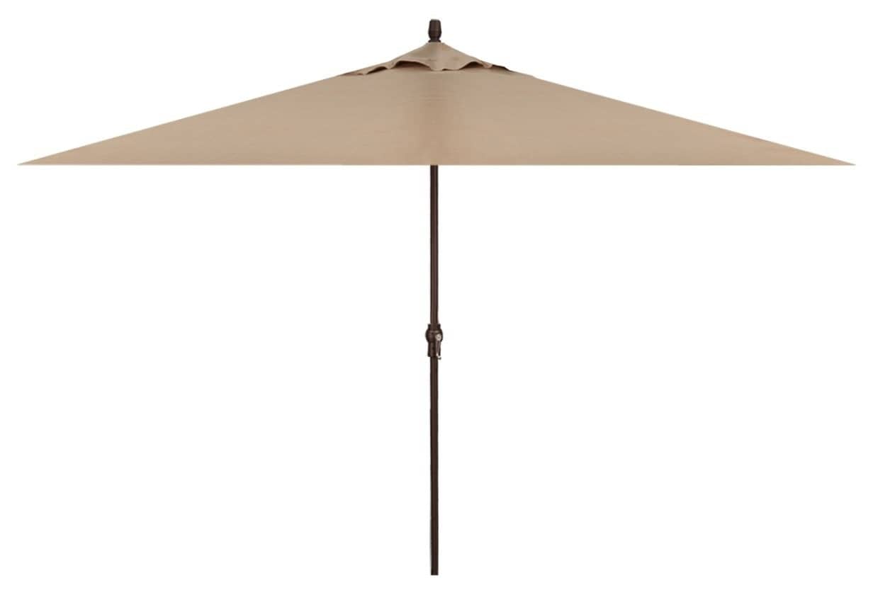 8' x 11' Rectangle No-Tilt Crank Lift Umbrella, Bronze Frame