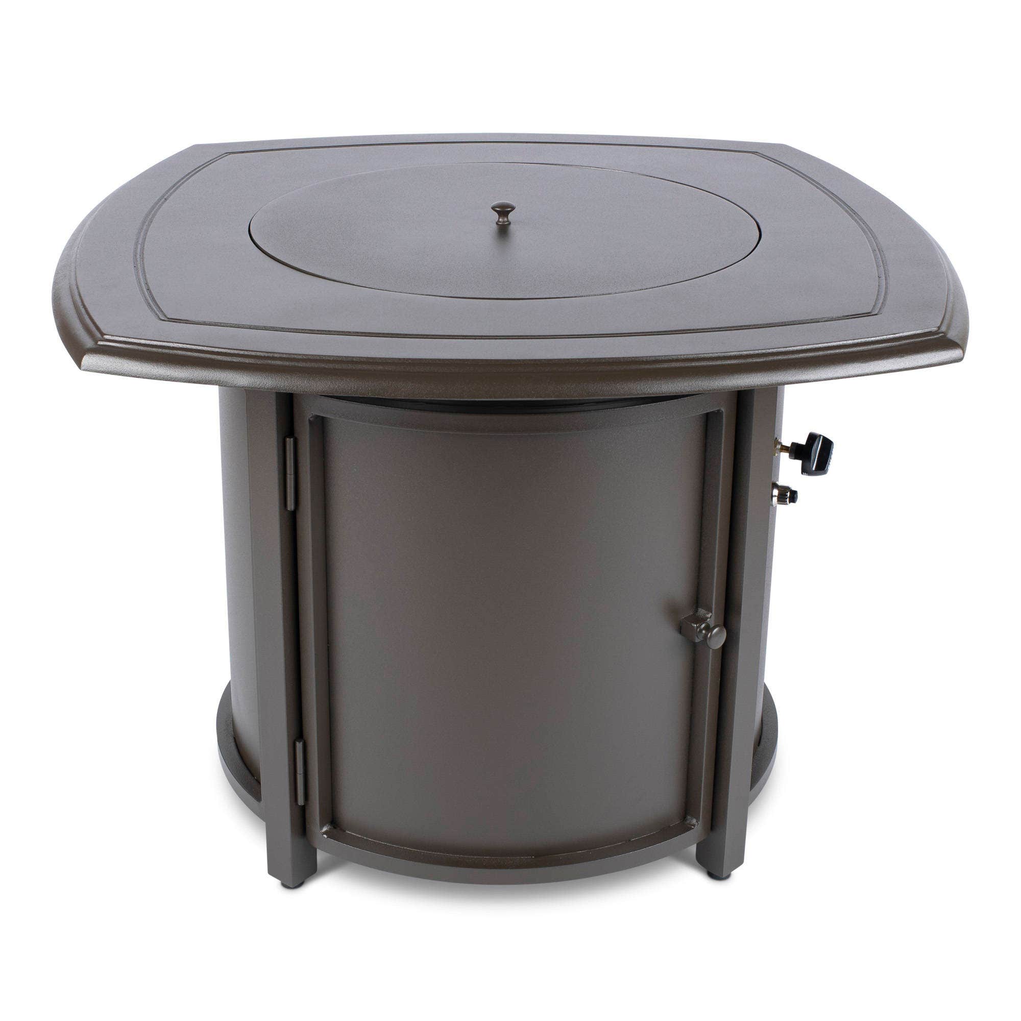 Woodard 35" Square Round Cast Top Fire Table in Aztec Bronze