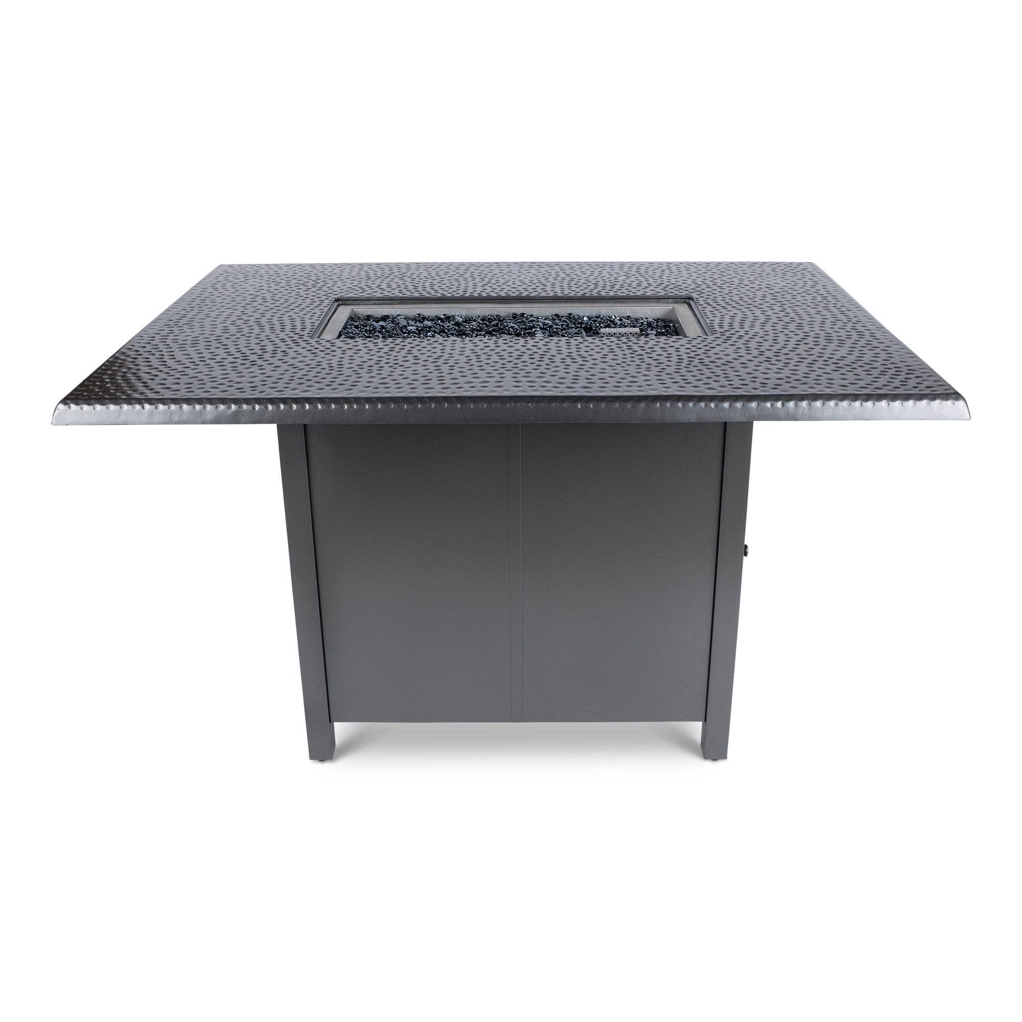 Woodard 42"x60" Hammered Top Counter Height Fire Table in Pewter