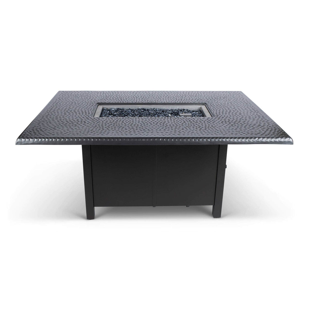 Woodard 42" x 60" Rectangular Fire Table-Pewter Hammered Top
