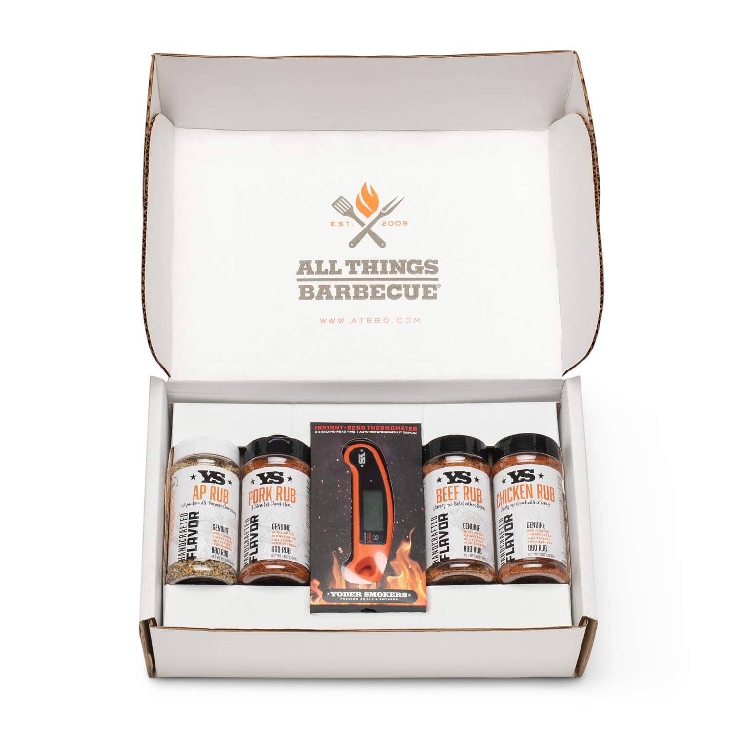 Yoder Smokers Four Rub & Thermometer Gift Box